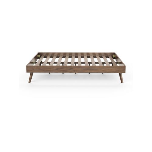 Stella Queen Size Walnut Wooden Bed Base - Bunnings Australia