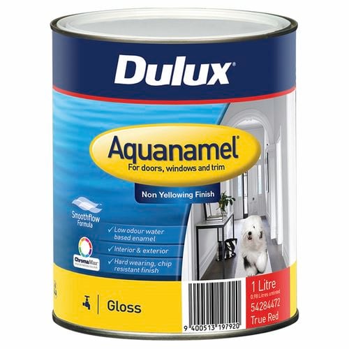 Dulux 1L Enamel Paint Aquanamel Gloss True Red - Bunnings Australia