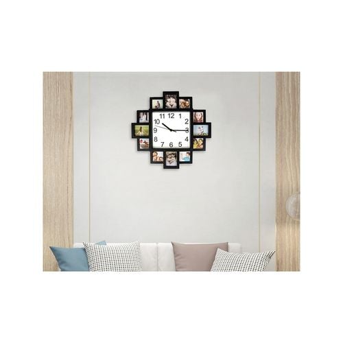 Photo Frame Clock Picture Collage Display Wall Clock - Bunnings Australia