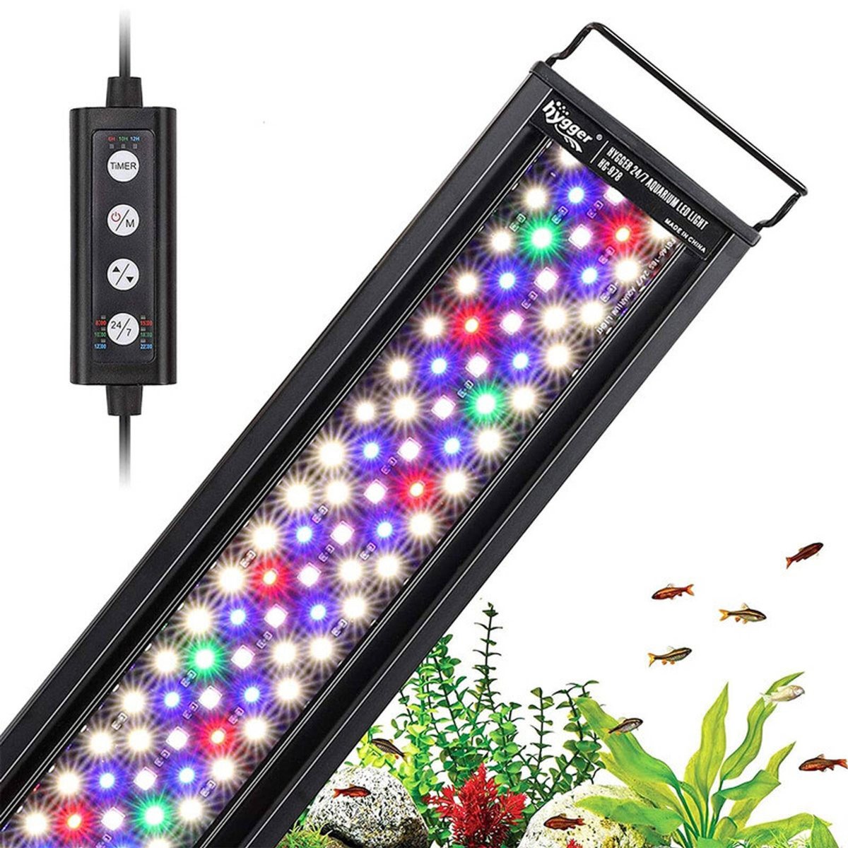 Hygger LED Fish Tank Lights 36W - Black - Black | One size | HG-978-36W ...