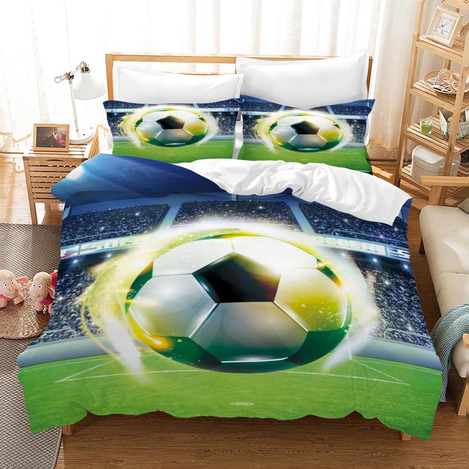 3D Football Field Soccer Stadium Quilt Cover Set Bedding Set Duvet ...