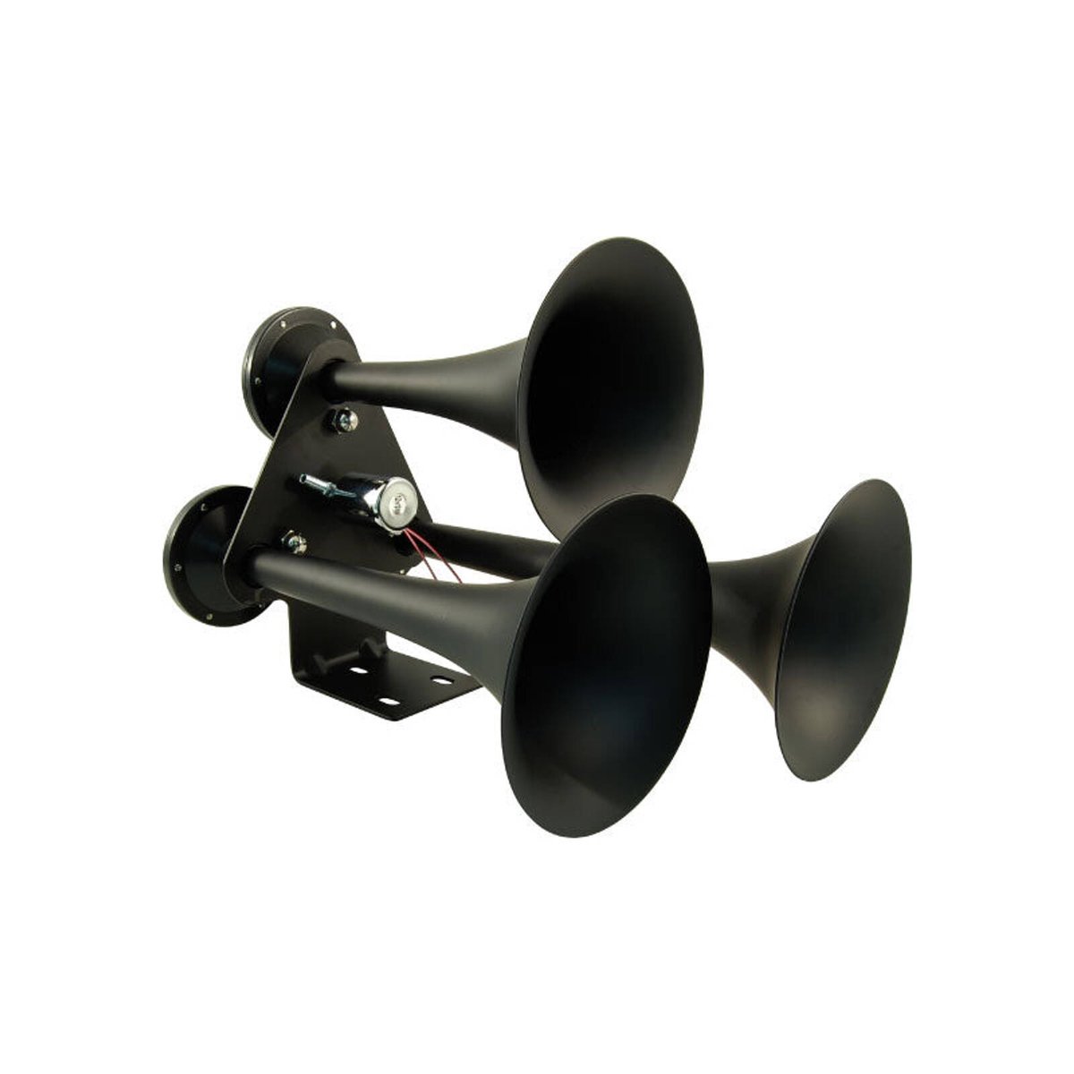 Black Truck Train Triple Air Horns 12v 24v - Requires An Onboard Air ...