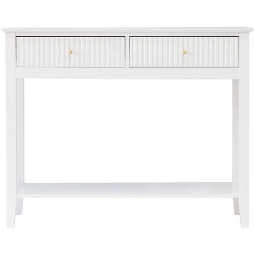 Zara Fluted 2 Drawer Console Table White - Bunnings Australia