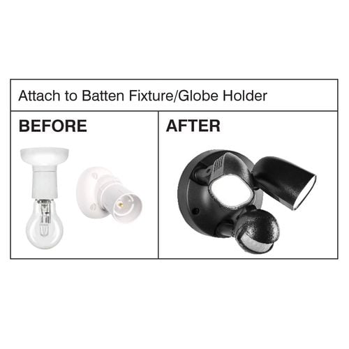 Brilliant Black Frontier B22 DIY Twin LED Security Light - Bunnings ...