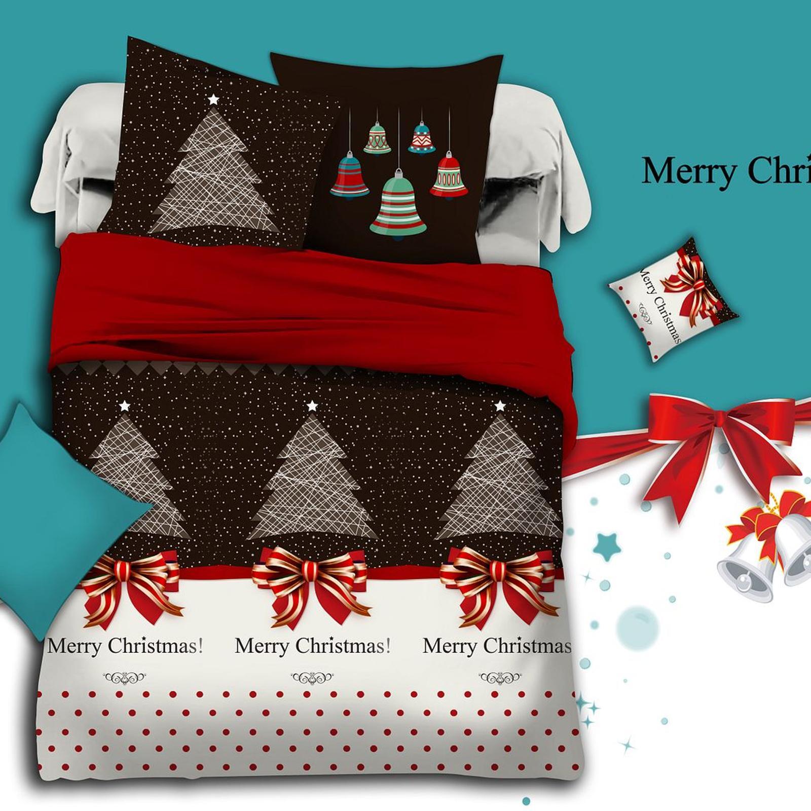Fabric Fantastic Merry Christmas Queen Size Quilt/Doona/Duvet Cover Set ...