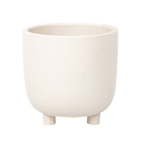 180 x 180mm Small Sand Ceramic Footed Pot - Bunnings Australia