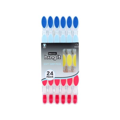 Boxsweden Soft Grip Clothes Pegs - 24 Pack - Bunnings Australia