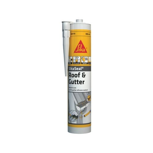 Sika 300ml White SikaSeal Roof And Gutter Silicone Sealant - White ...