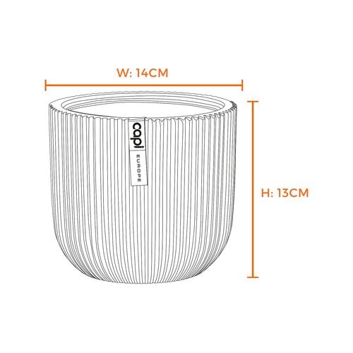 Capi 14 x 13cm Beige Groove Indoor Plant Pot - 142mm - Bunnings Australia