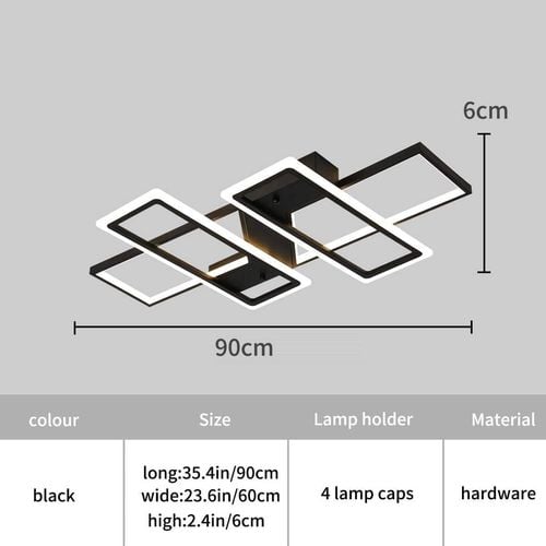 LED Modern Ceiling Light,Chandeleirs, 80W (Black) - Bunnings Australia