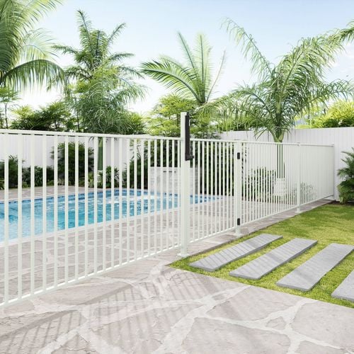 ProtectorAl 2400 x 1200mm Surfmist Aluminium Flat Top Pool Fence Panel ...