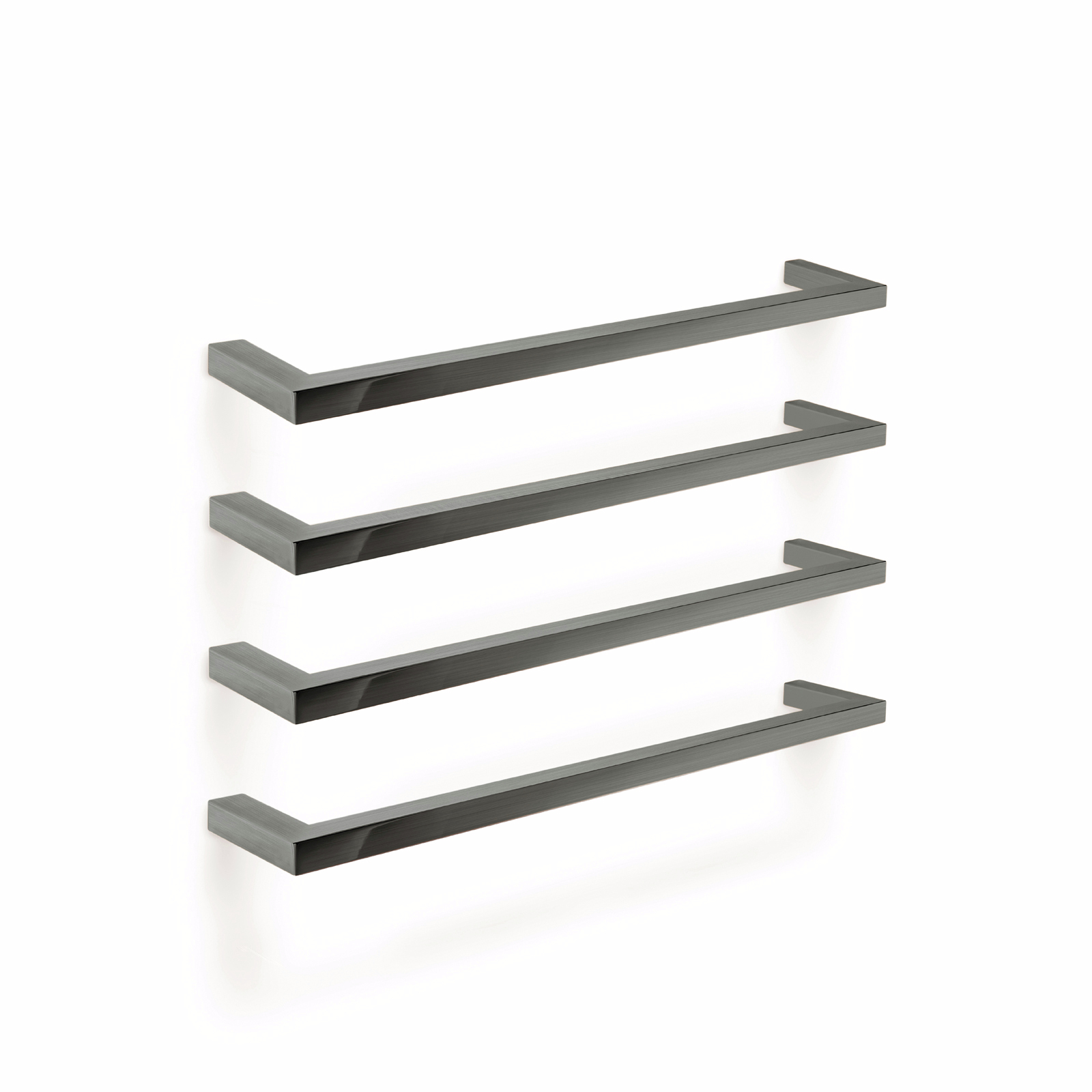Forme 850mm Square Brushed Gun Metal Grey PVD Single Heated Rail ...
