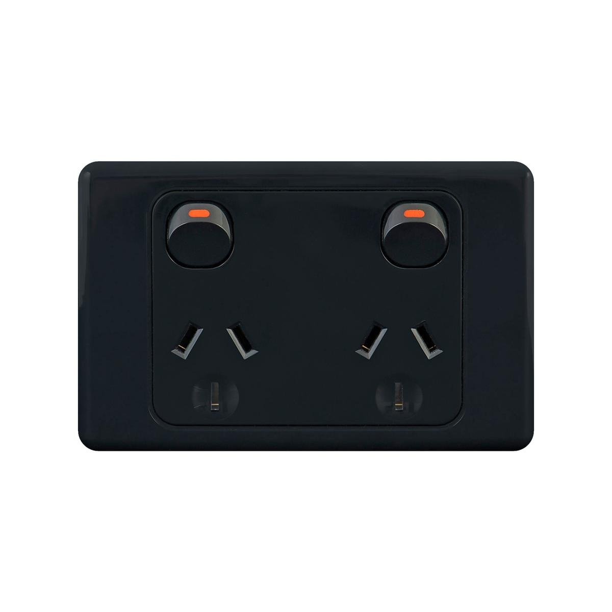 DETA Black Double Power Point - Black - Bunnings Australia
