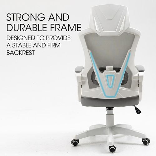 FORTIA Ergonomic Office Chair, Height Adjustable Lumbar Support, White ...