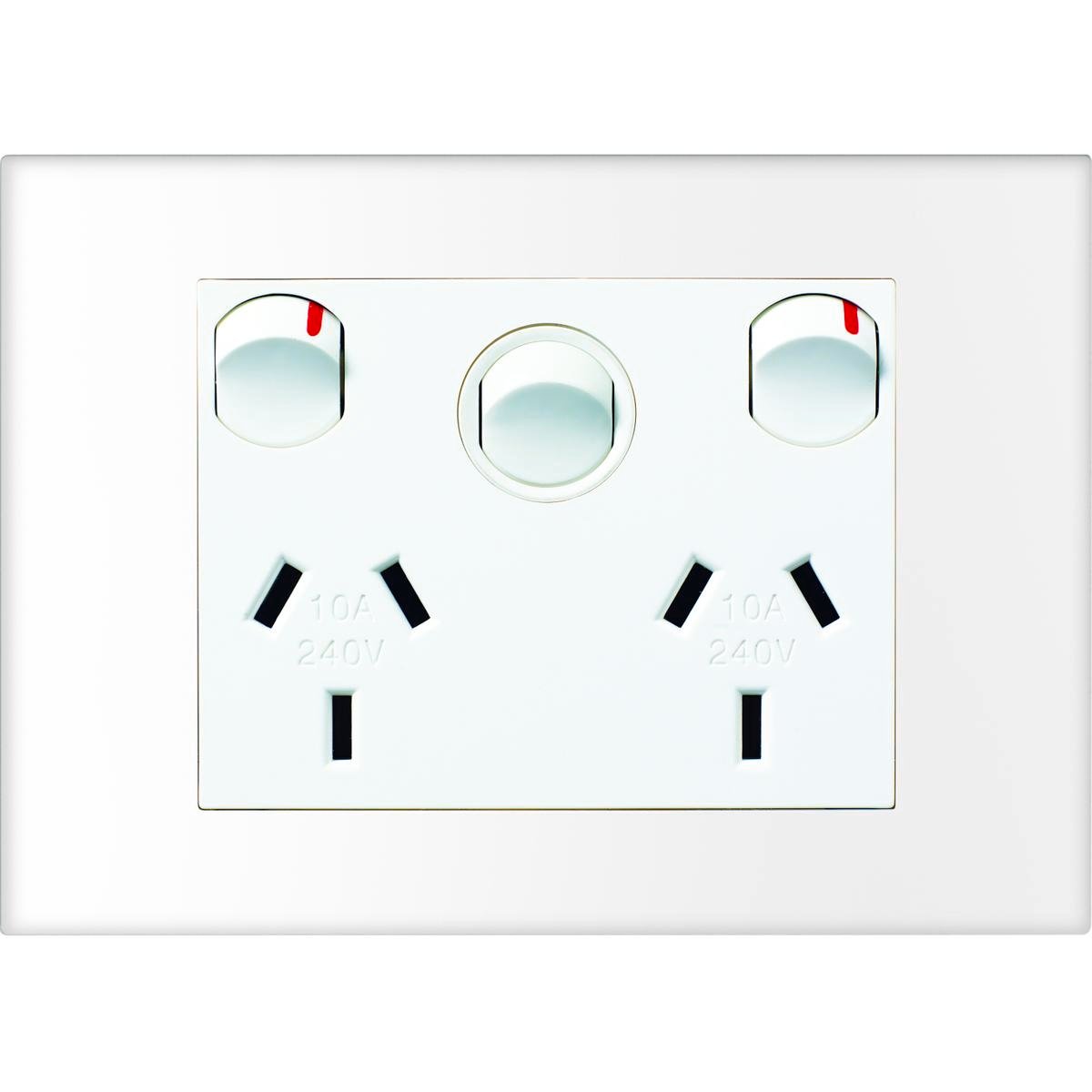 HPM VIVO Double Powerpoint With Extra Switch - White - Bunnings Australia