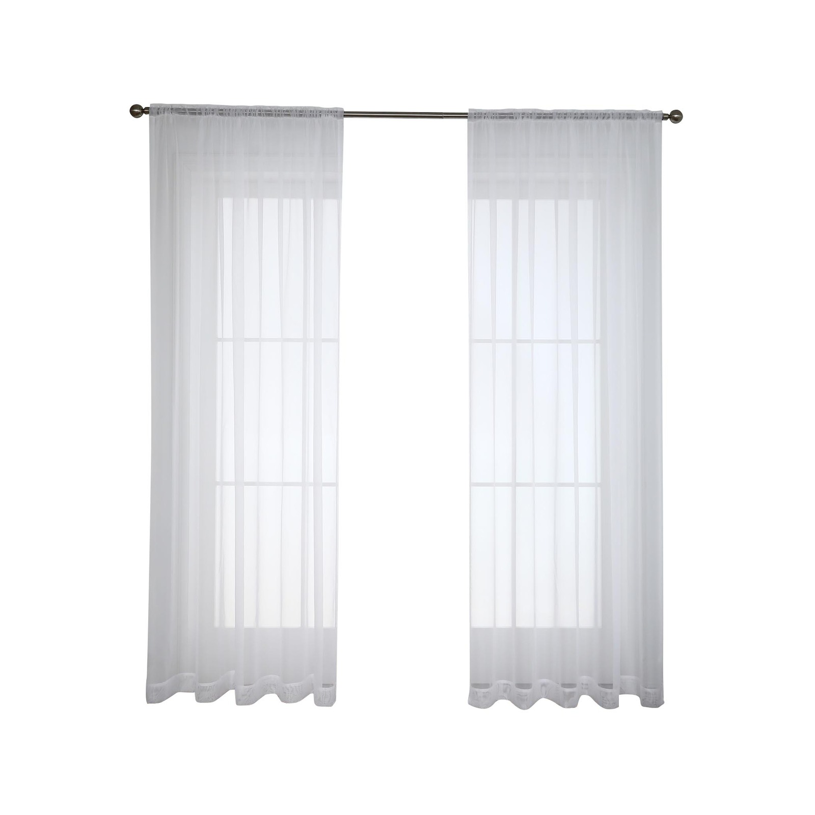 Windoware 500 x 213cm White Coco Sheer Rod Pocket Curtain - 1 Pack ...