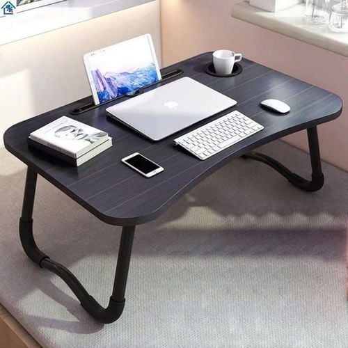 SOGA Black Portable Bed Table Adjustable Laptop Mini Desk - Bunnings ...