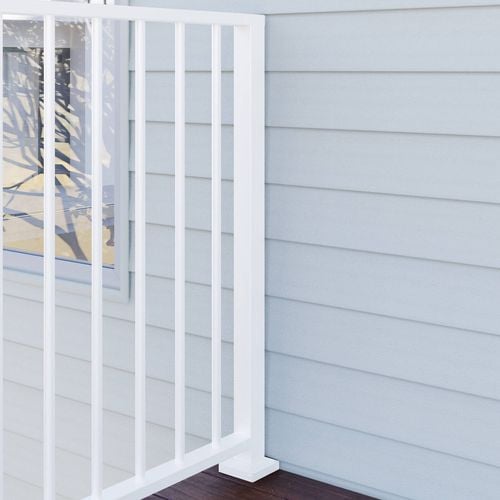ProtectorAl 1010mm Pearl White Aluminium Flanged End Balustrade Post ...