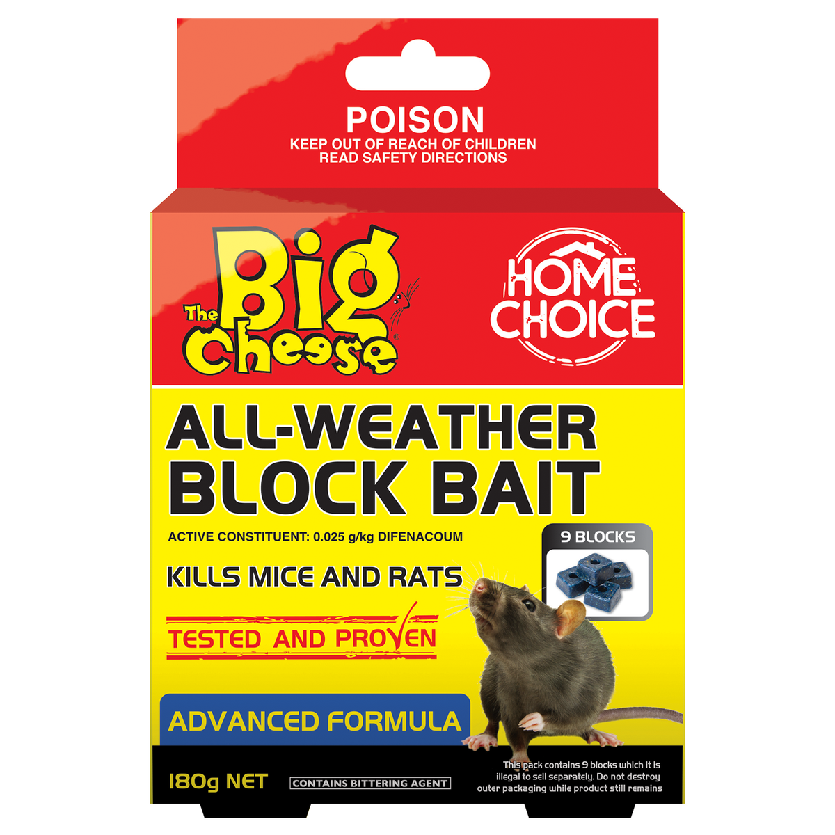 The Big Cheese 9 x 20g Home Choice All Weather Block Bait - Bunnings ...