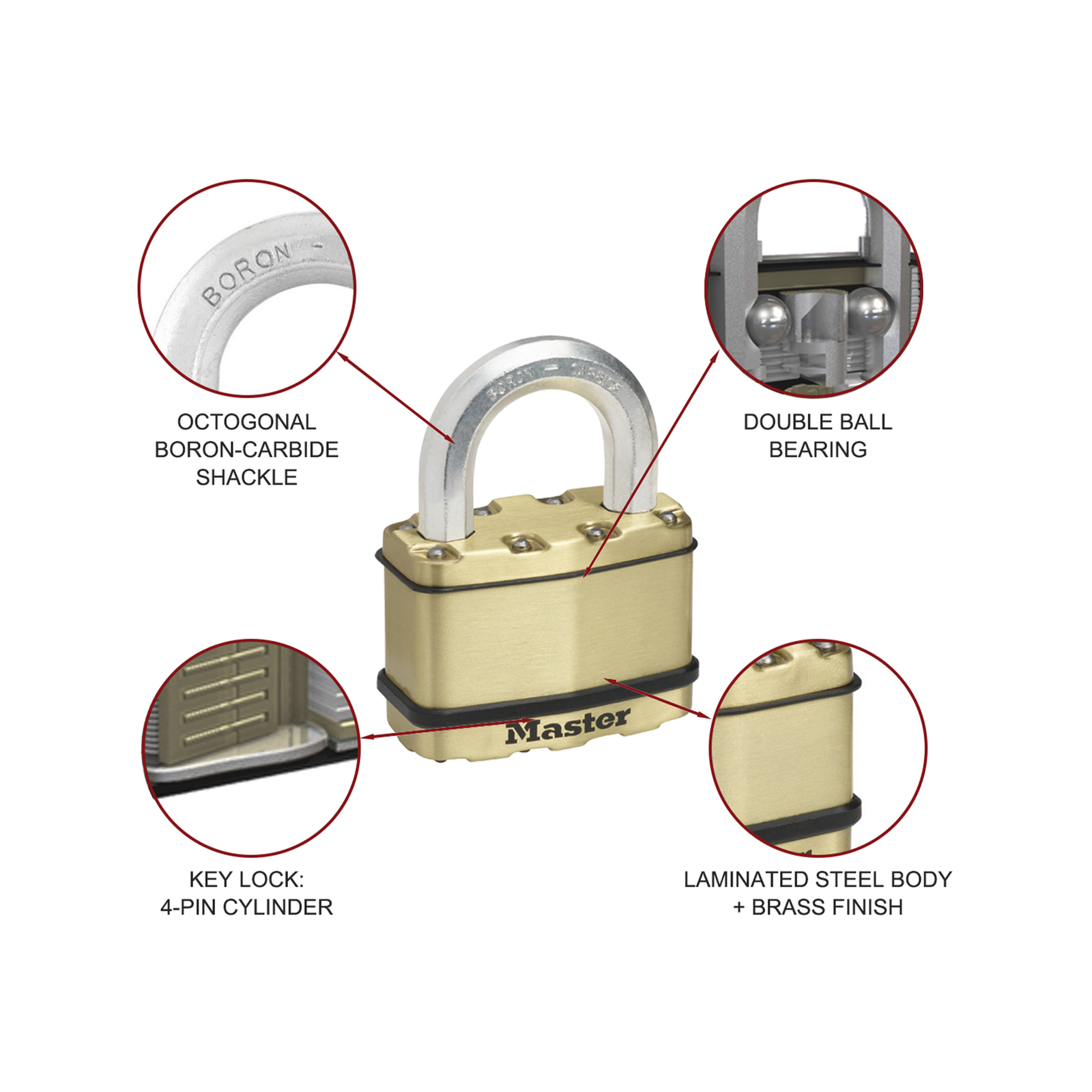 Master Lock 64mm Excell Shackle Master Padlock Lock - Bunnings Australia