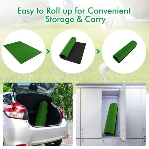 Costway 1x1.5M Golf Practice Mat Synthetic Turf w/3 Tees - Bunnings ...