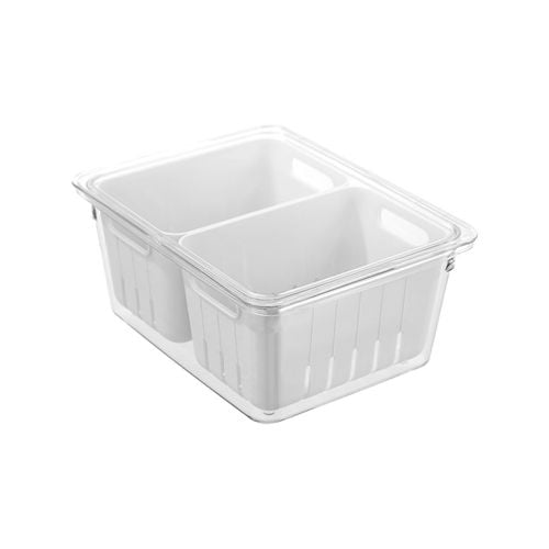 Boxsweden Crystal 2l/22cm Crisp Bin 2-section Storage - White ...