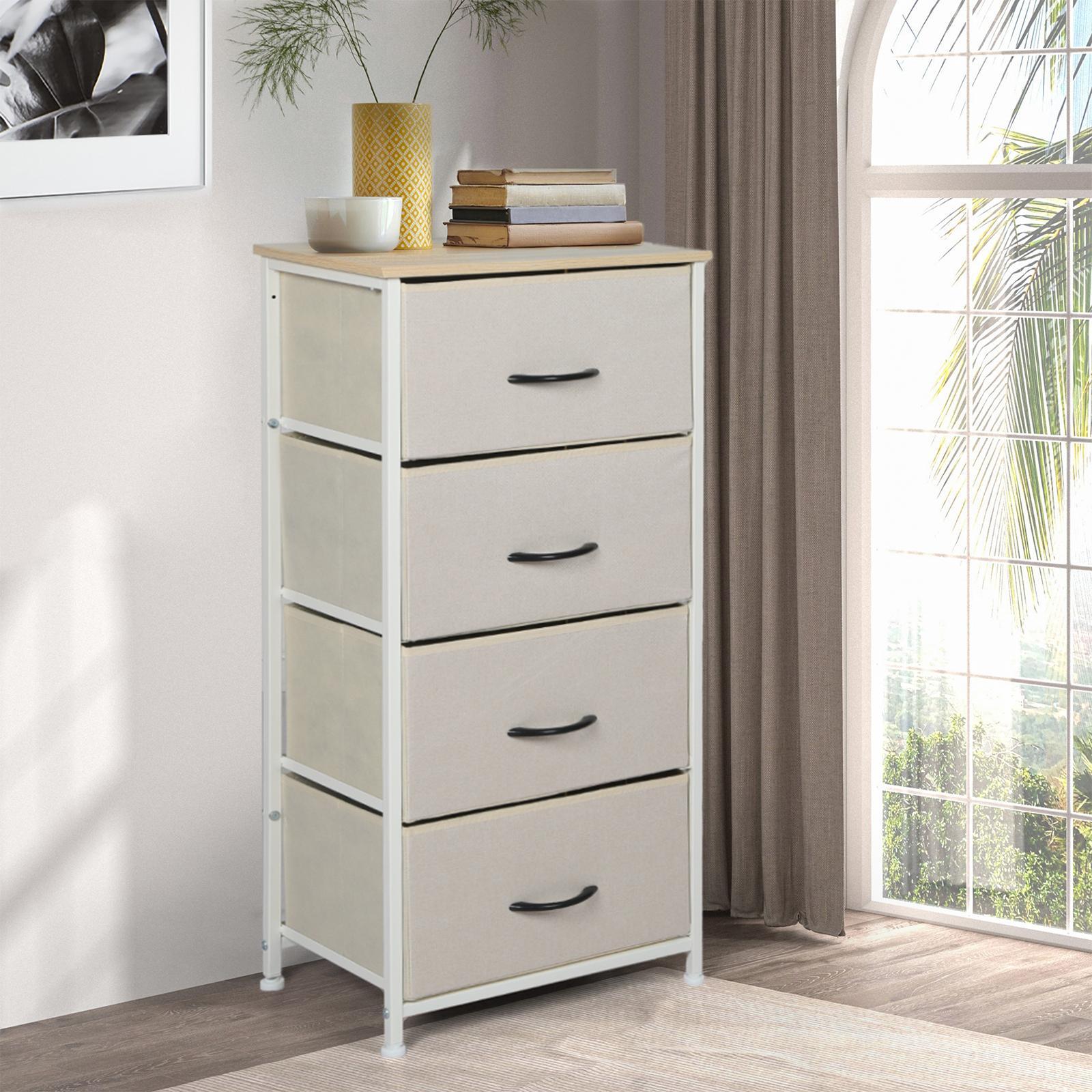 Levede 4 Chest of Drawers Storage Cabinet Beige - Bunnings Australia