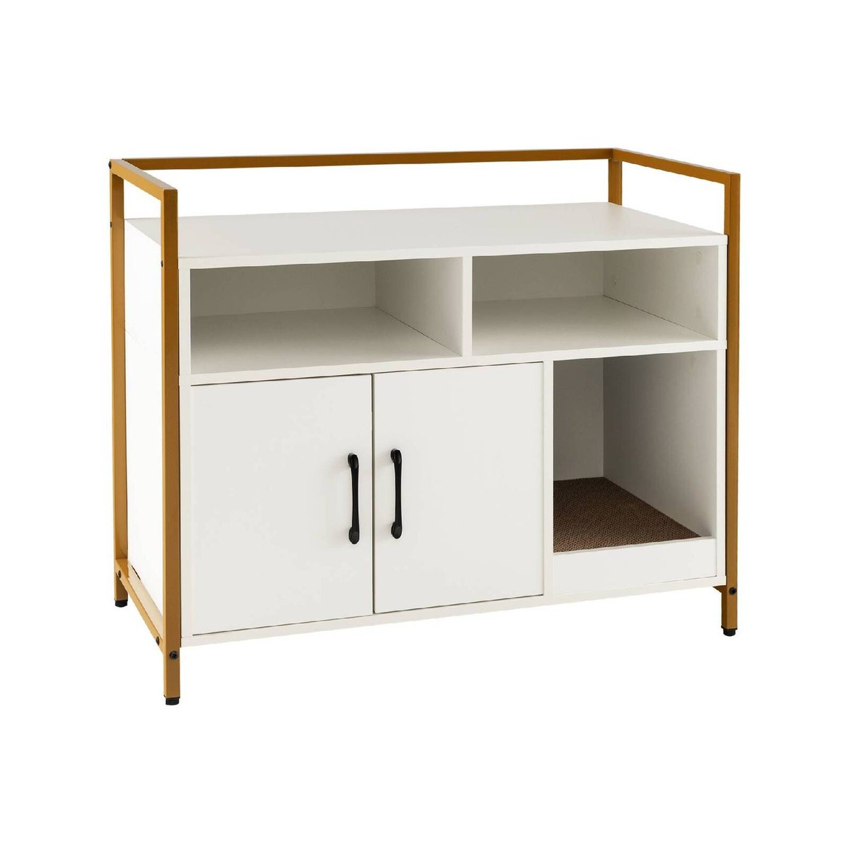 Costway Wooden Sideboard Storage Cabinet Cat Litter Box Enclosure ...