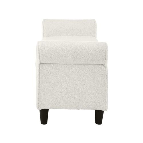 Oikiture Storage Ottoman Sherpa Arm Foot Stool Large White - Bunnings ...