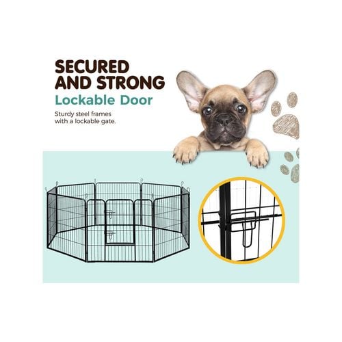 i.Pet 32" 8 Panel Dog Playpen Pet Exercise Cage Enclosure Fence Play ...