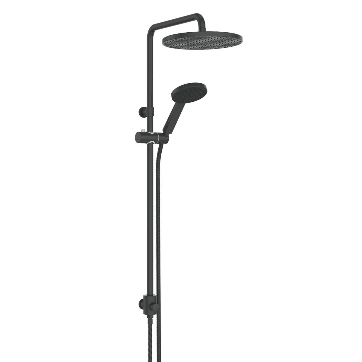 Greens Matte Black Penny Twin Rail Shower With RainBoost® Technology ...