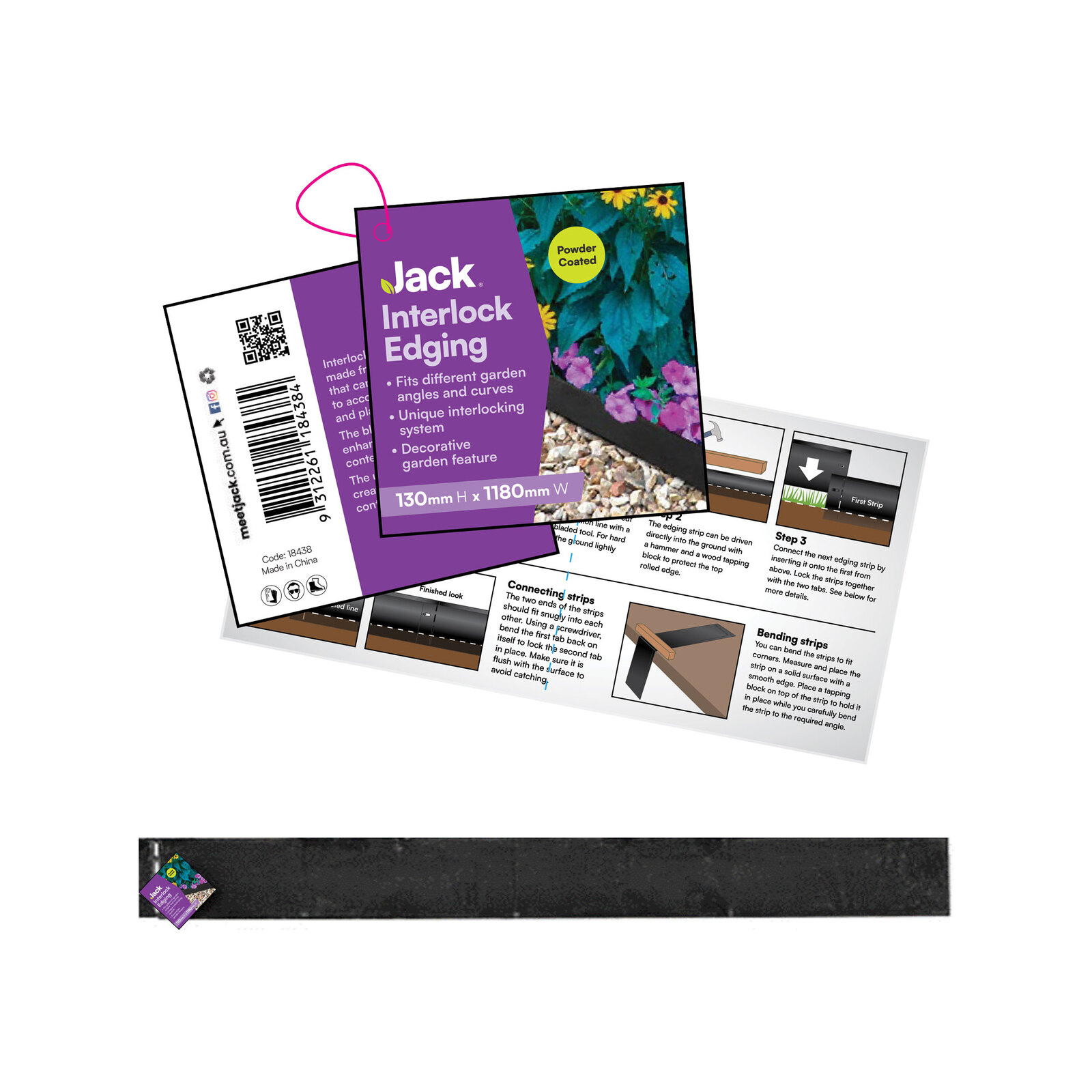 Jack 1180 x 130mm Black Steel Edging - Bunnings New Zealand