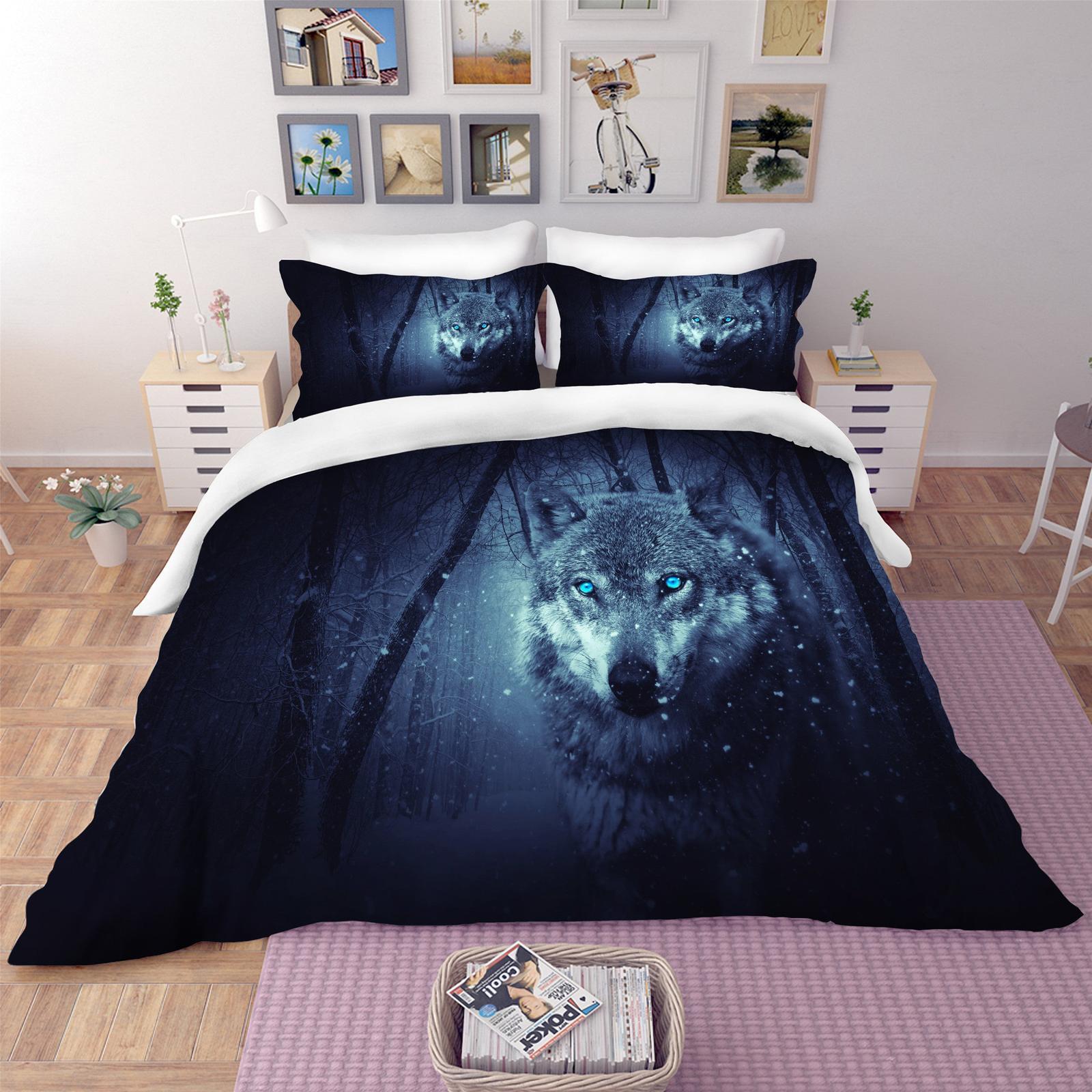 3D Snow Forest Wolf Quilt Cover Set Bedding Set Pillowcases 21 ...