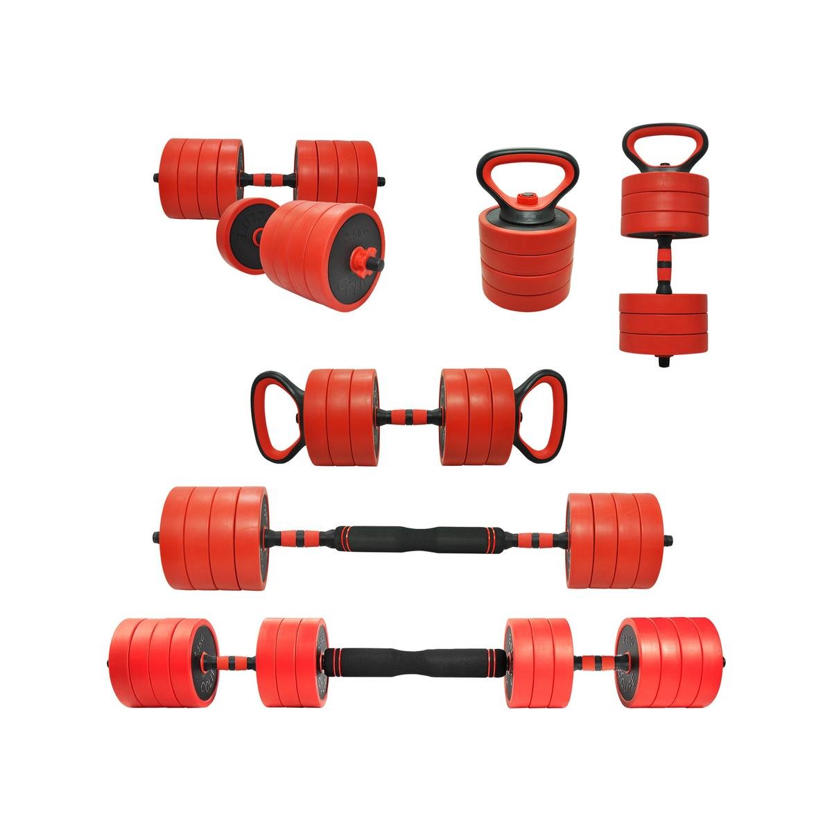 40kg Cast Iron All-in-One Multi-function Barbell Dumbbell Kettlebell ...