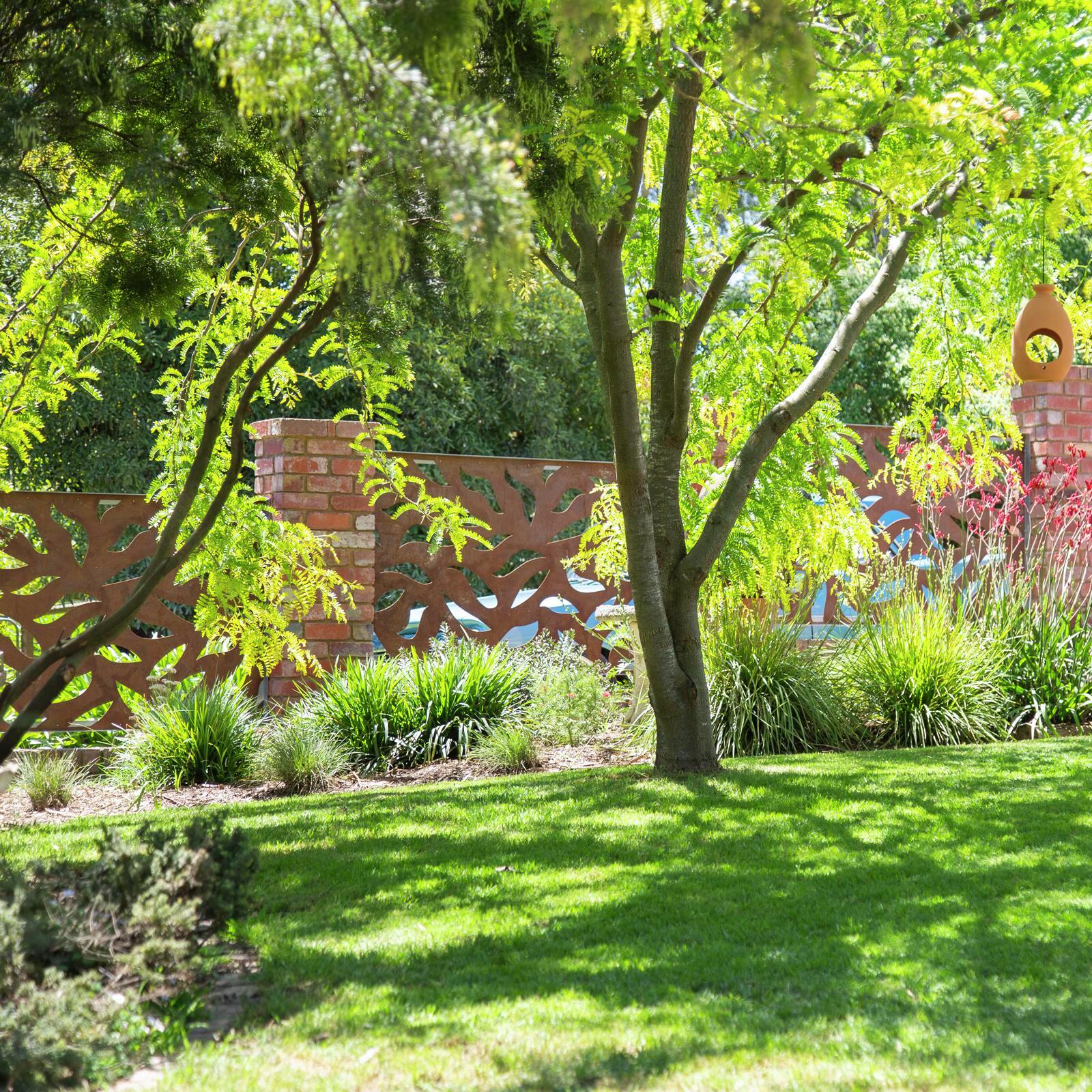Tuscan Path 1800 x 900mm Rust Geometric Screen Panel - Bunnings Australia