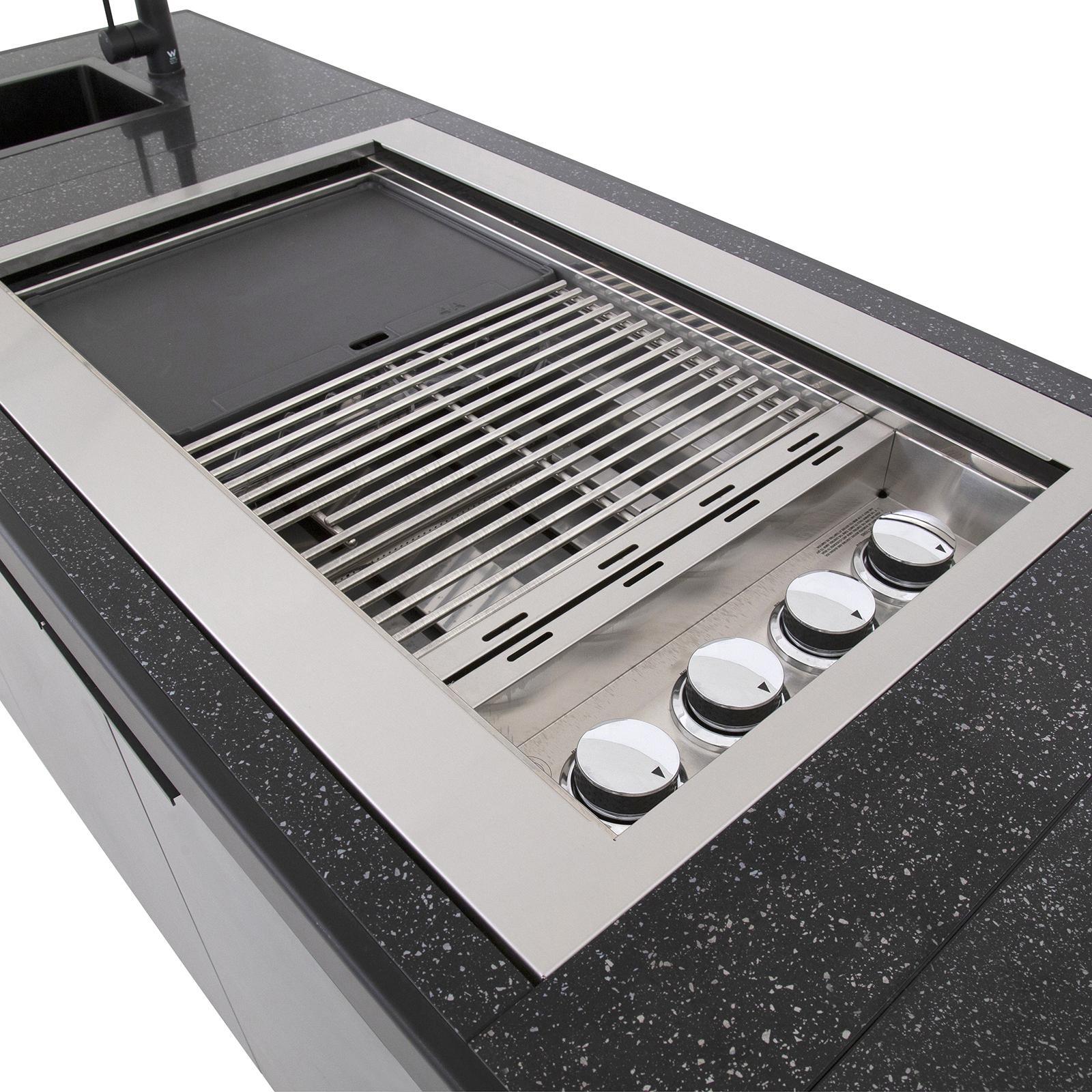 Gasmate Soho Drop In 4 Burner BBQ with Flat Lid - Bunnings Australia