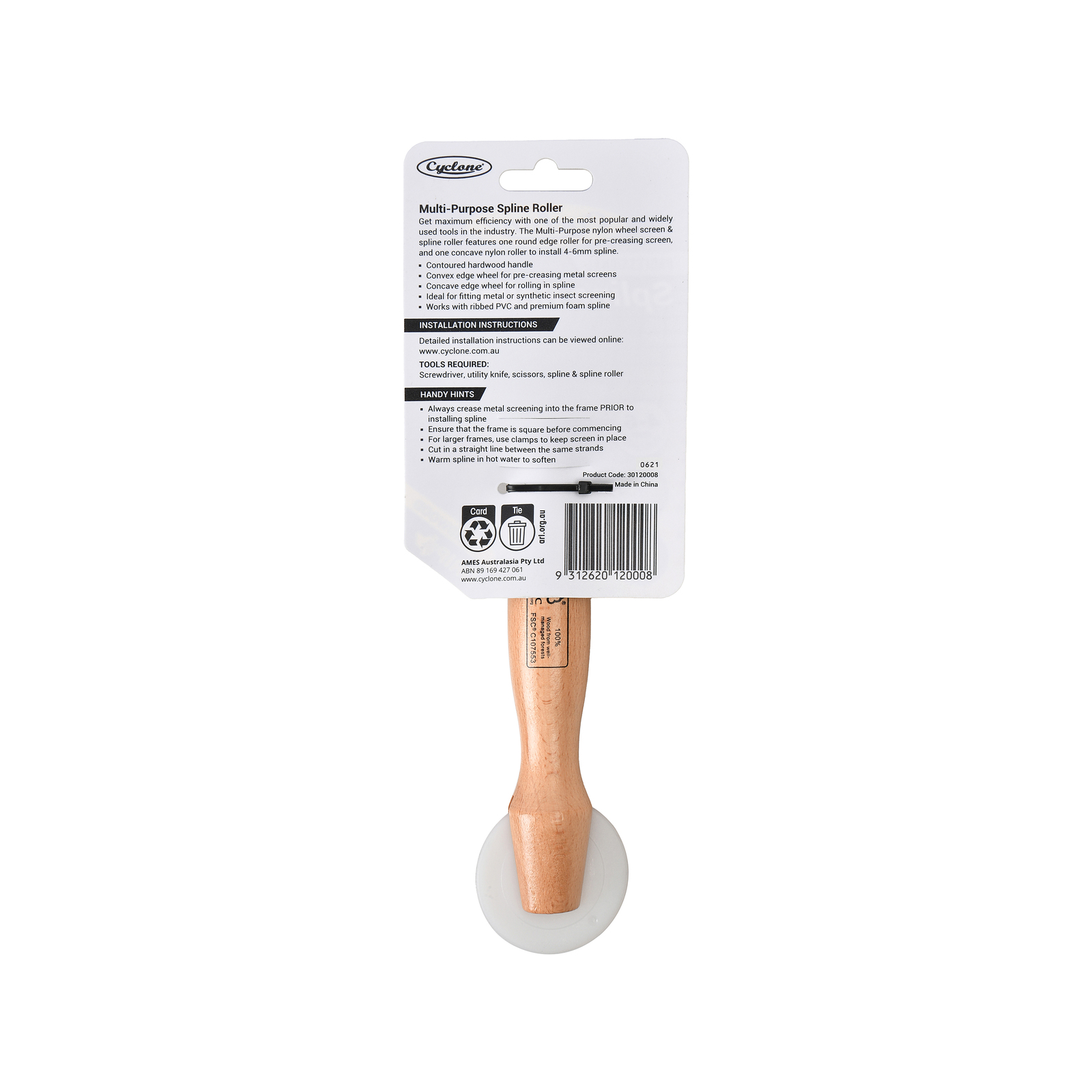 Cyclone Timber Handle Spline Roller - Bunnings Australia