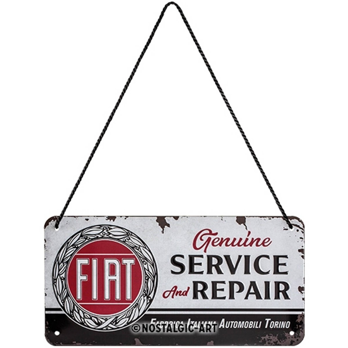 Nostalgic Art Metal 10x20cm Hanging Sign Fiat Service & Repair ...