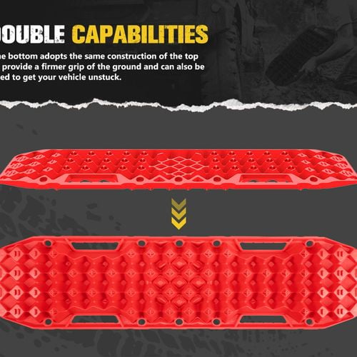 Pair Recovery Tracks Sand Track with Jack Base 10T Red - Bunnings Australia