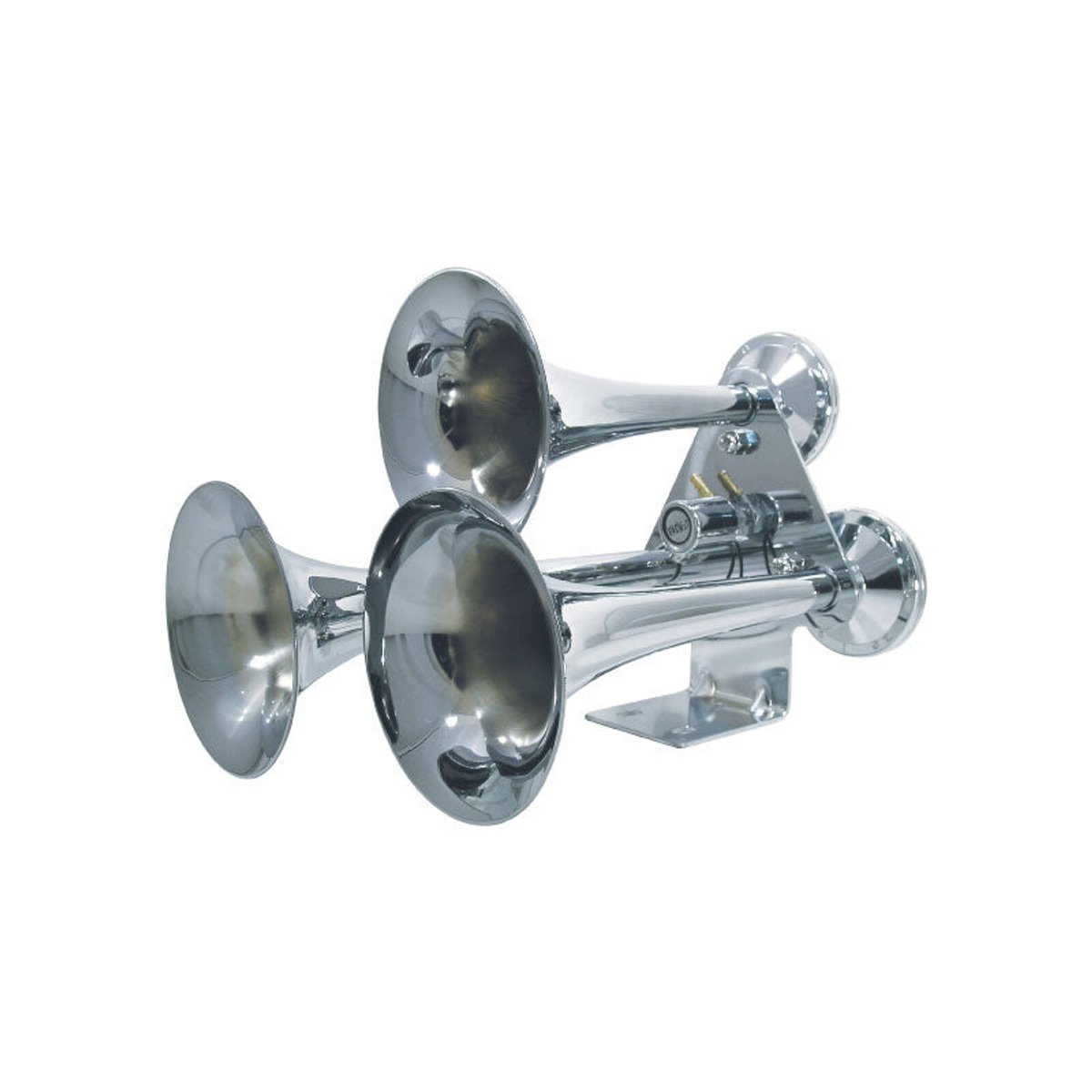 Chrome Truck Train Triple Air Horns 12v 24v - Requires An Onboard Air ...