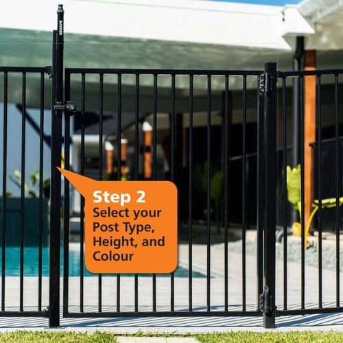 ProtectorAl 50 x 50 x 1900mm Black Aluminium Pool And Garden Flanged ...