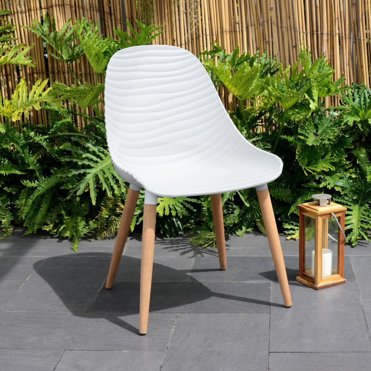 Mimosa White Stream Side Plastic Dining Chair - Bunnings Australia