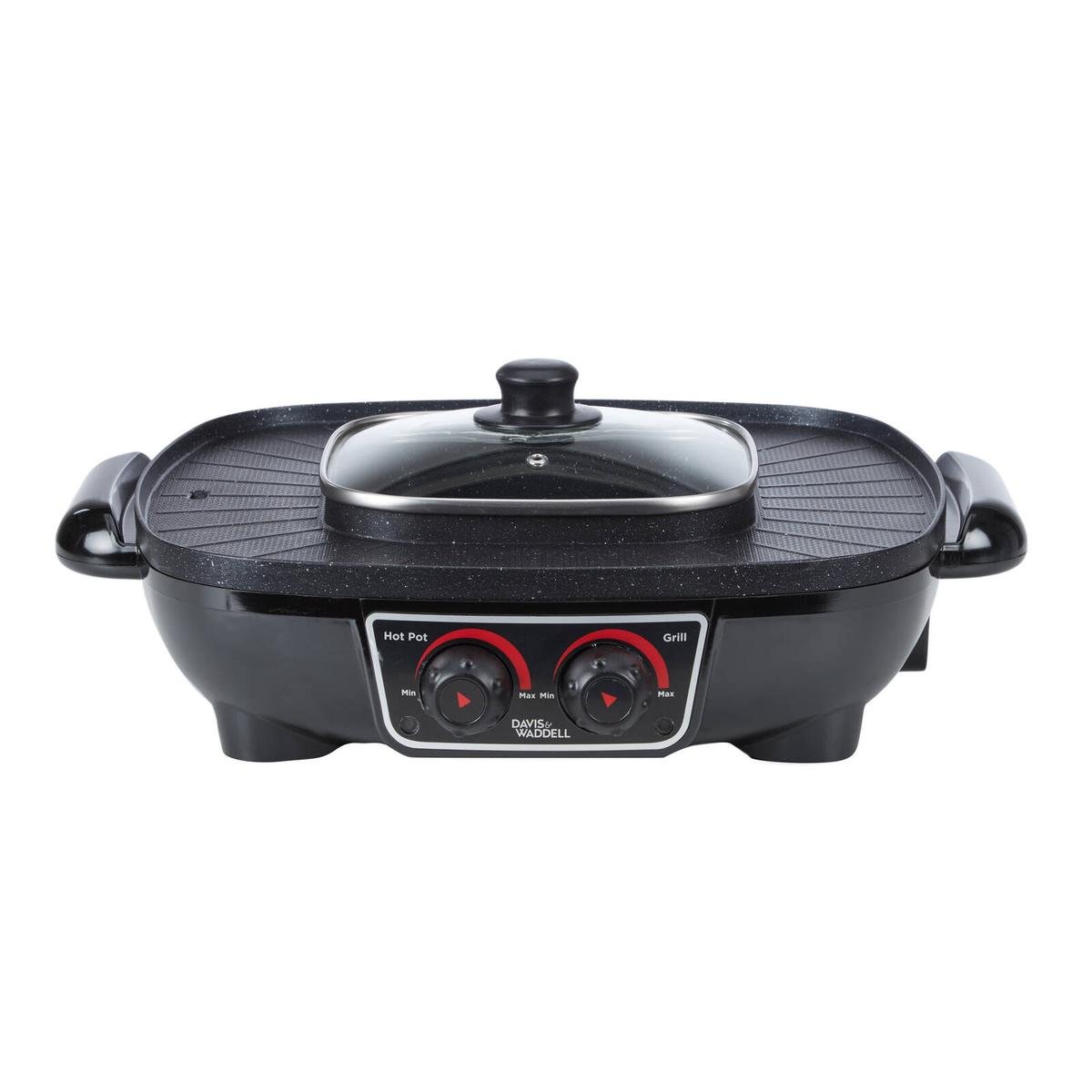 Davis & Waddell 2 In 1 Steamboat Hotpot And Grill Black 45x38x17cm ...