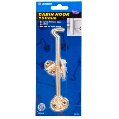 Zenith Cabin Hook 150mm Polished Brass - Bunnings New Zealand