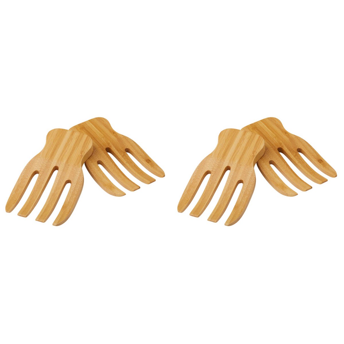 2x 2pc Davis & Waddell Bamboo Salad Hands Set 17x9.5cm Natural ...