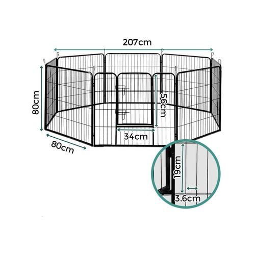 i.Pet 32" 8 Panel Dog Playpen Pet Exercise Cage Enclosure Fence Play ...