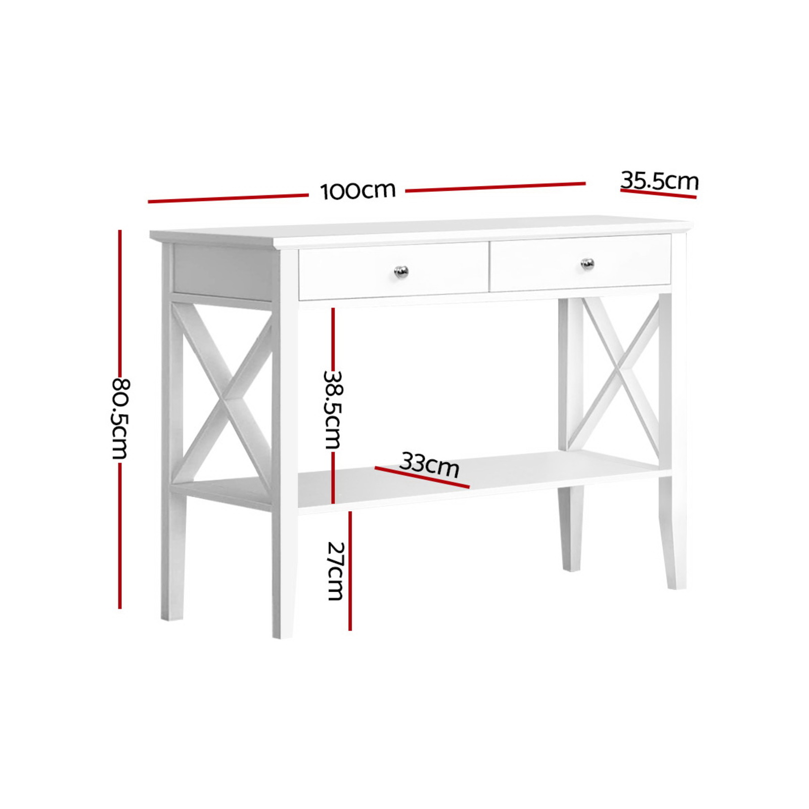 Artiss Console Table Hall Side White Desk Furniture - Bunnings Australia