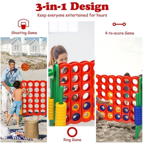 Costway Giant 4-in-A Row Connect four Board Game Set, Green - Bunnings ...
