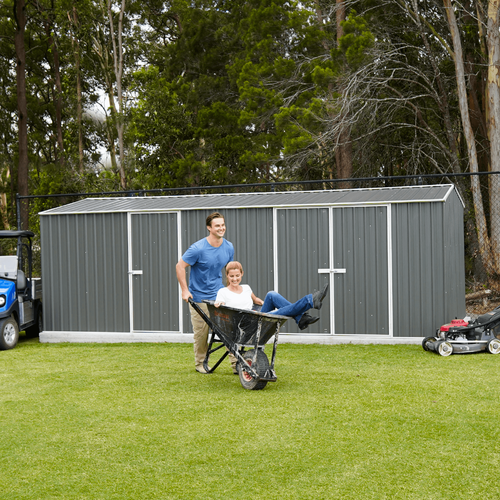 Absco Sheds 5.22 x 2.26 x 2.06m Zinc Economy Three Door Garden Shed ...