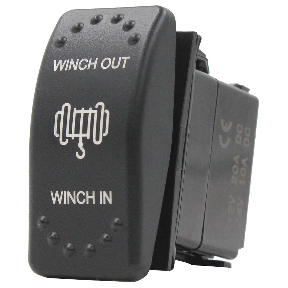 Switch Boss Dual Red LED Laser Etched Rocker Switch - Winch In/Winch ...